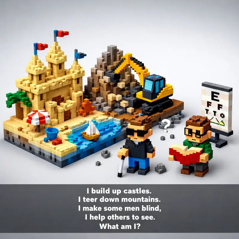 I build up castles. I tear down mountains. I make some — Riddle with ...