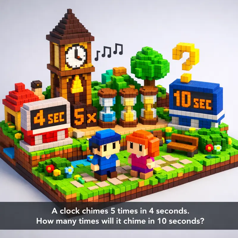 A clock chimes 5 times in 4 seconds. How many times wil — Riddle with ...