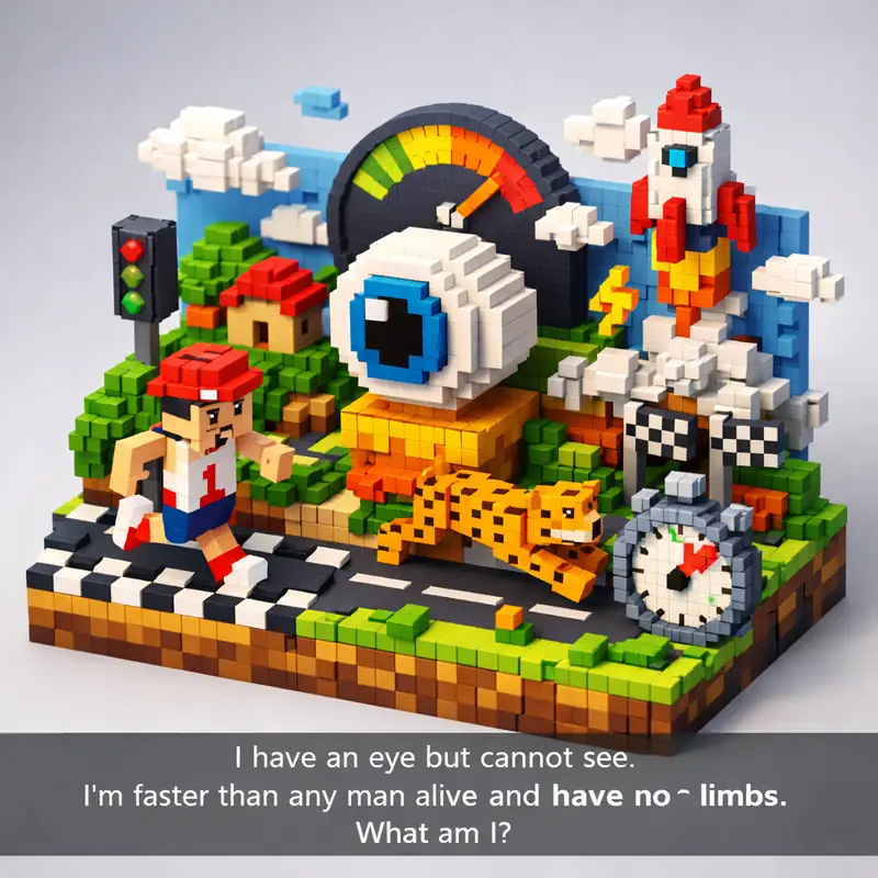 I have an eye but cannot see. I'm faster than any man a — Riddle with ...