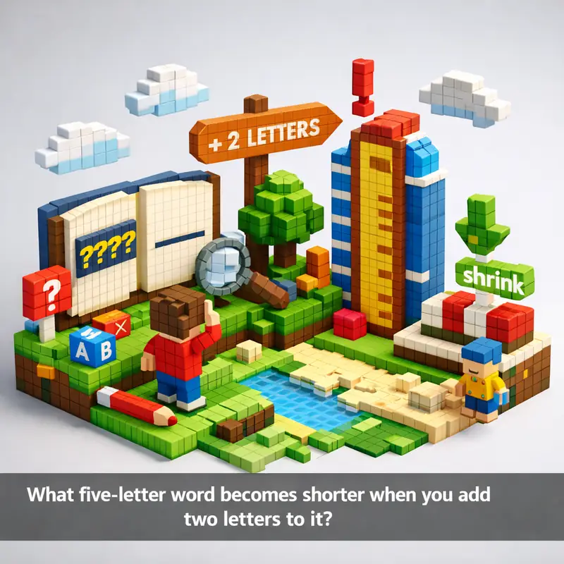 What five-letter word becomes shorter when you add two — Riddle with ...