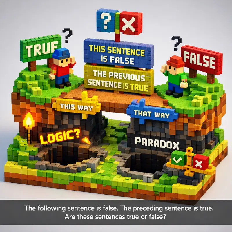 The following sentence is false. The preceding sentence — Riddle with ...