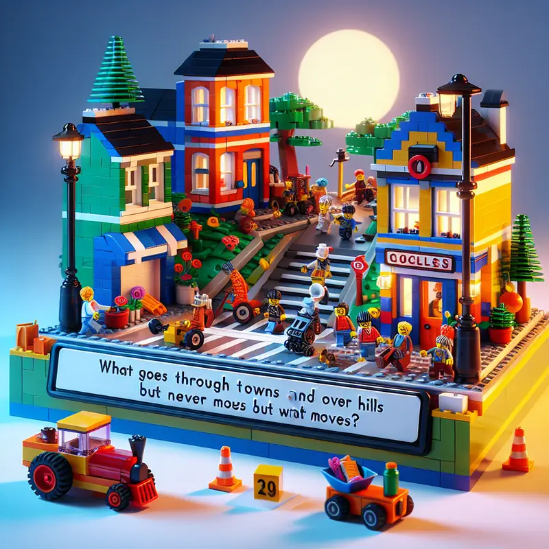 What goes through towns and over hills but never moves? — Riddle with ...