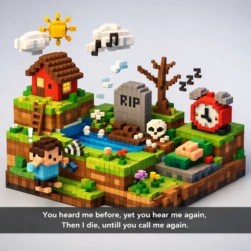 You heard me before, yet you hear me again, Then I die, — Riddle with ...