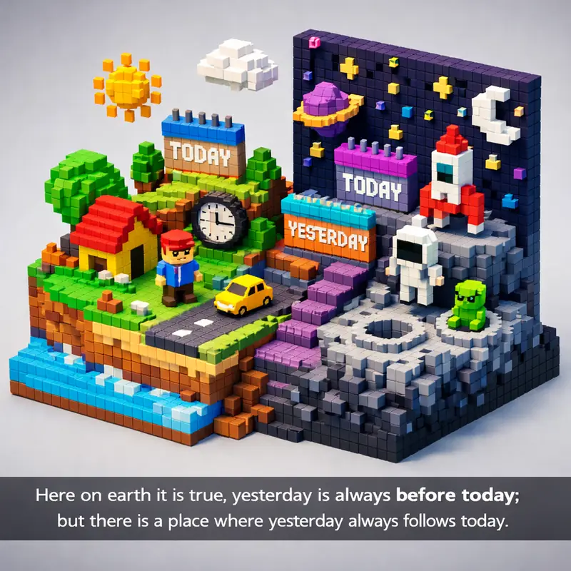 Here on earth it is true, yesterday is always before to — Riddle with ...