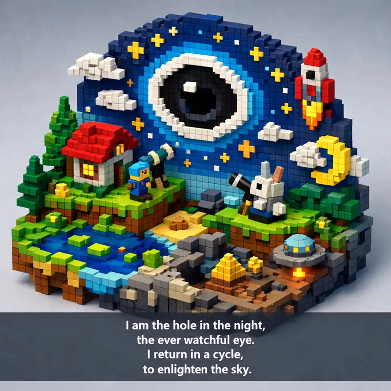 I am the hole in the night, the ever watchful eye. I re — Riddle with ...
