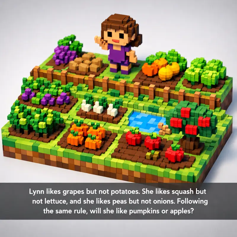 Lynn likes grapes but not potatoes. She likes squash bu — Riddle with ...