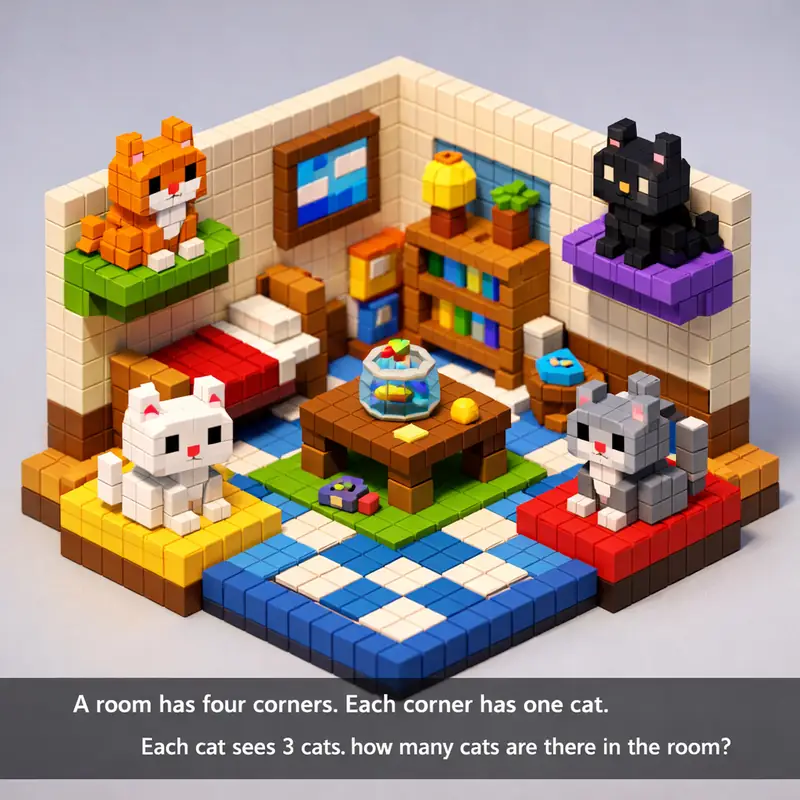 A room has four corners. Each corner has one cat. Each — Riddle with ...