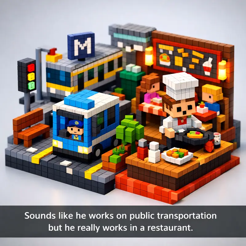 Sounds like he works on public transportation but he re — Riddle with ...