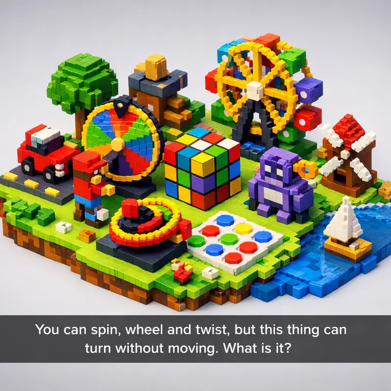 You can spin, wheel and twist, but this thing can turn — Riddle with ...