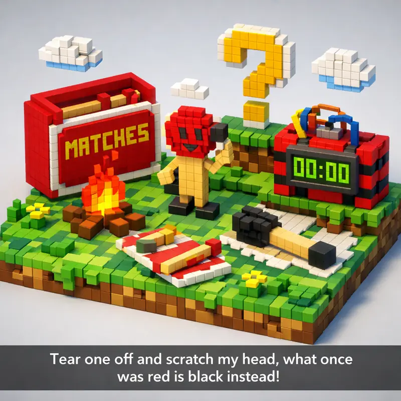 Tear one off and scratch my head, what once was red is — Riddle with ...