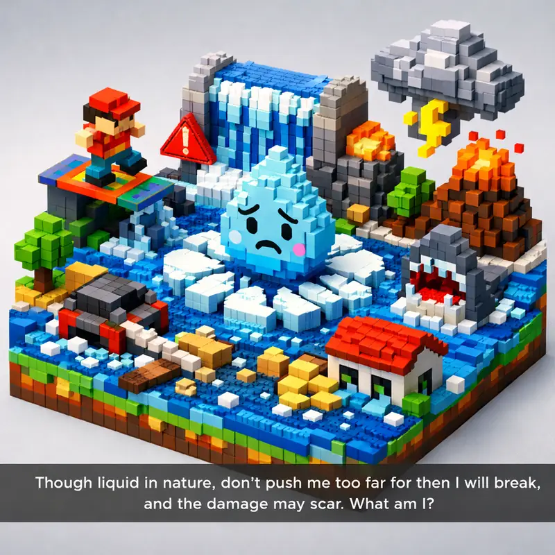 Though liquid in nature, don't push me too far for then — Riddle with ...
