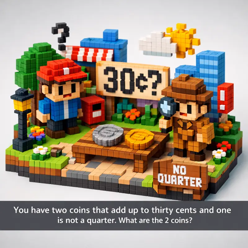 You have two coins that add up to thirty cents and one — Riddle with ...