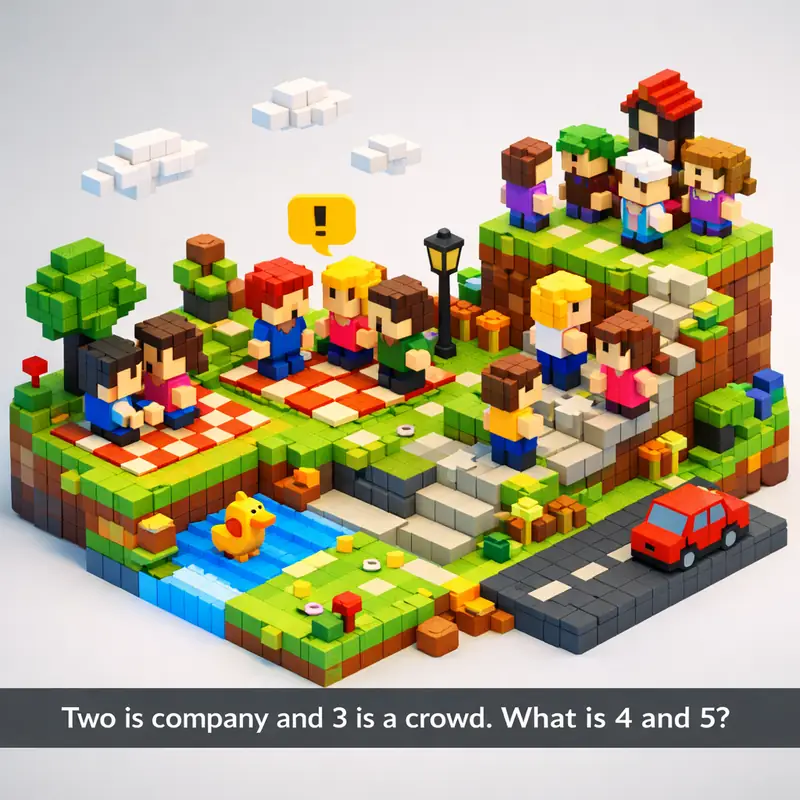 Two is company and 3 is a crowd. What is 4 and 5? — Riddle with Answer ...
