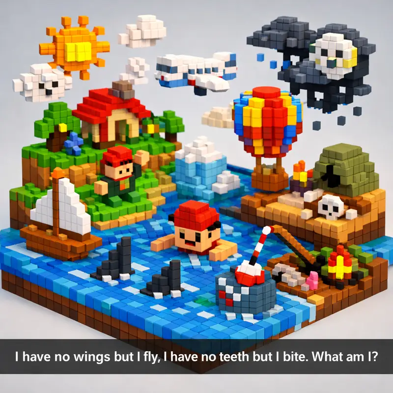 I have no wings but I fly, I have no teeth but I bite. — Riddle with ...