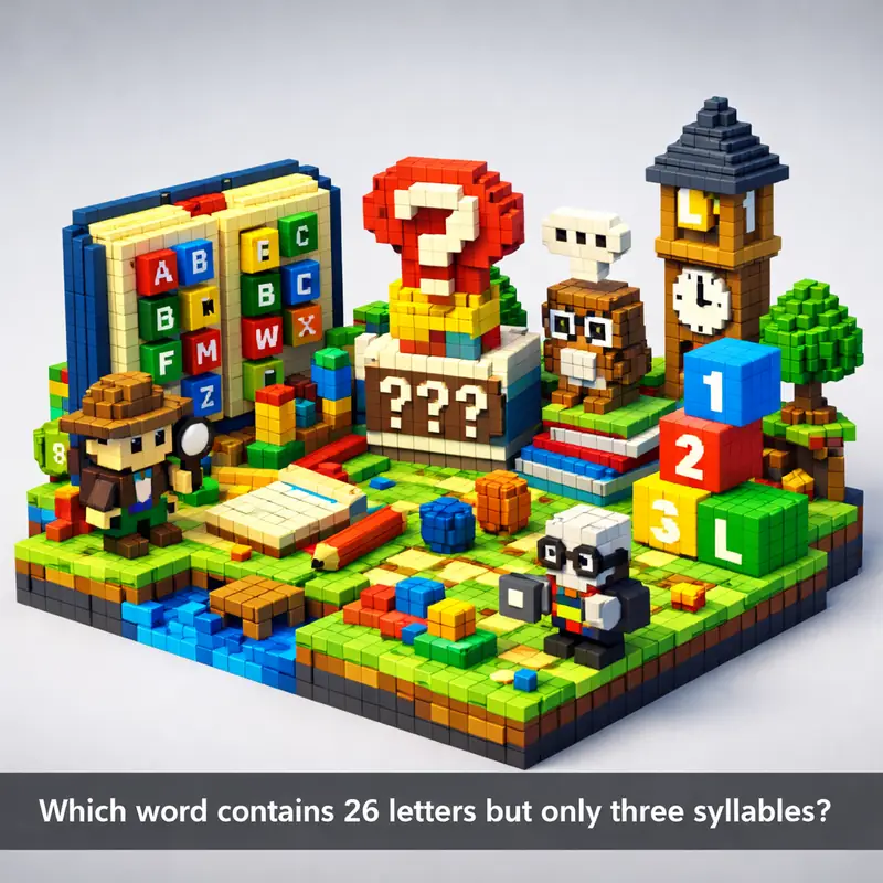 Which word contains 26 letters but only three syllables — Riddle with ...