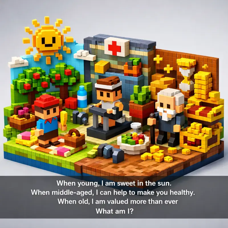 When young, I am sweet in the sun. When middle-aged, I — Riddle with ...